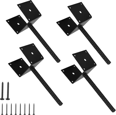 Qtlcohd 4 Pack Concrete Post Anchor 4x4 Post Base Bracket U Shape Fence Post Holder