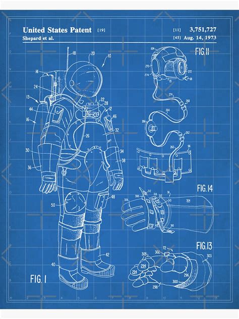 Nasa Apollo Spacesuite Patent Nasa Astronaut Art Blueprint Sticker For Sale By Patentpress