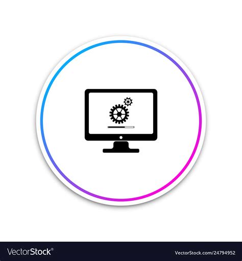 monitor update process with gearbox progress vector image