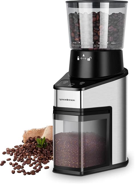 Spoonlemon Conical Burr Coffee Grinder Electric With 60 Grind Settings Touchscreen