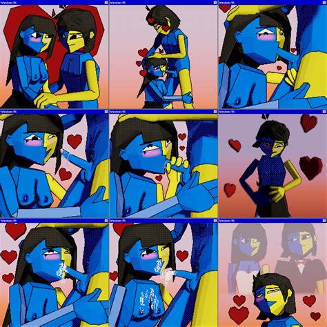 Rule 34 1boy 1girls 3d Black Hair Black Skirt Blender Blowjob Blush