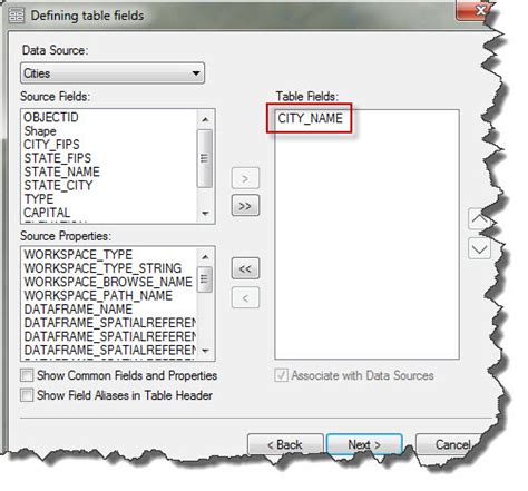 create a dynamic table in your map layout