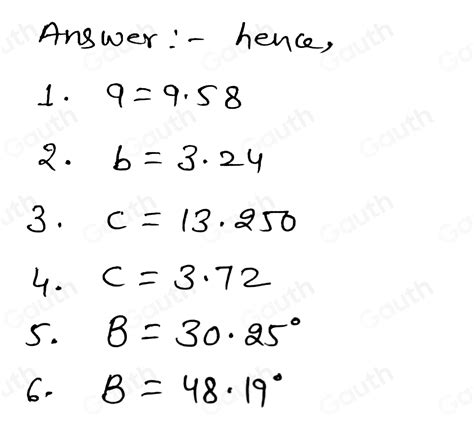 solved using the figure below find the remaining unknown parts of the