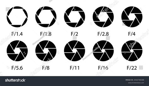 Camera Aperture Icon Set Black Colors Stock Vector Royalty Free 2532740169 Shutterstock