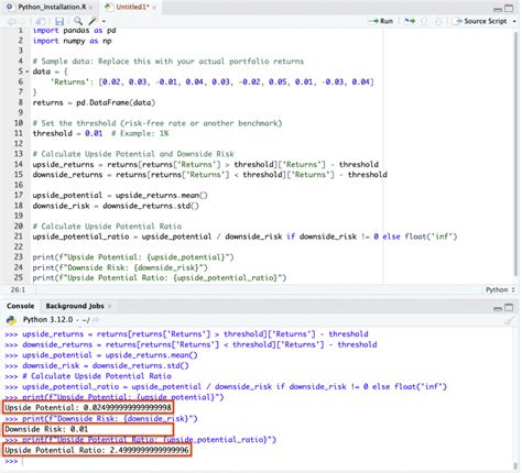 Upside Potential Ratio Calculation And Python Example Upside Potential Ratio Calculation And Python Example