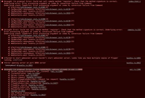 failed to start websocket server couldn t start websocket server looks