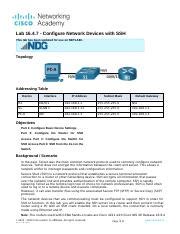 Master SSH Configuration For Network Devices A Hands On Lab Course Hero