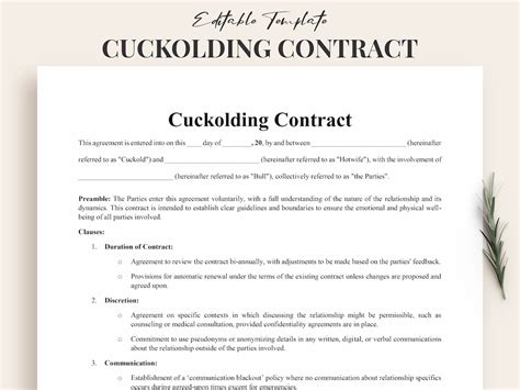 Cuckolding Contract Template Pdf Cuckold Agreement With Detailed