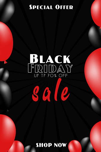 블랙 프라이데이 판매 배경에는 아름다운 풍선과 날아다니는 사문석이 있습니다 현대적인 디자인 포스터 배너 전단지 카드 광고 브로셔에 대 한 범용 벡터 배경 블랙프라이데이에