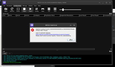 Regression Debian Fatal Error Either On Executing Rpcs3 Or When