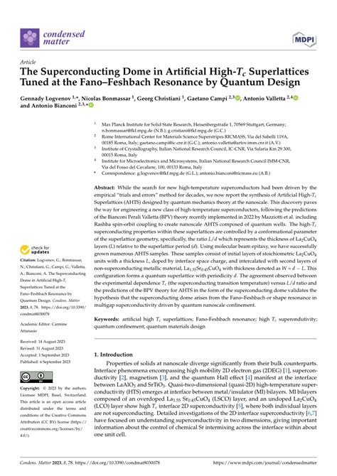 Pdf The Superconducting Dome In Artificial High Tc Superlattices