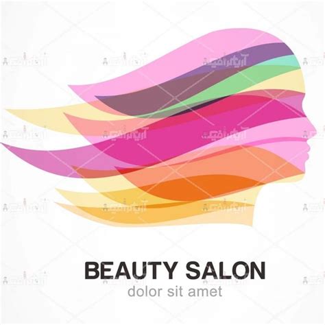 خرید و قیمت وکتور نیم رخ چهره خانم با موج های رنگی از بغل ترب