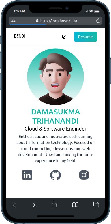 personal portfolio website with react