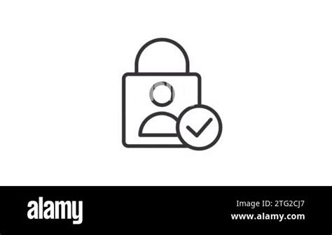 Animated Privacy Linear Icon Authentication Identity Verification