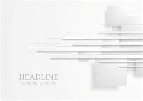 Premium Vector Abstract Tech Background With Grey Paper Squares And Stripes Circuit Board