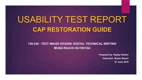 Usability Test Report Ppt