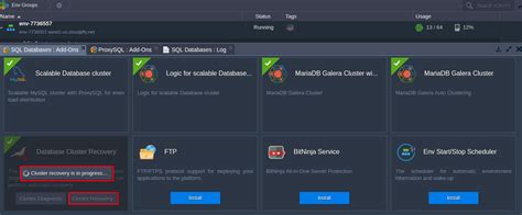 database cluster recovery in cloudjiffy cloudjiffy