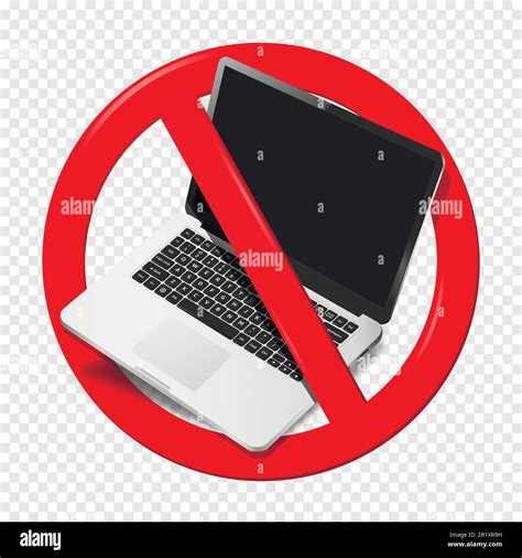 No Laptop Sign Forbidden Laptop Sign On Transparent Background Stock Vector Image Art Alamy