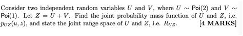 solved m consider two independent random variables u and v
