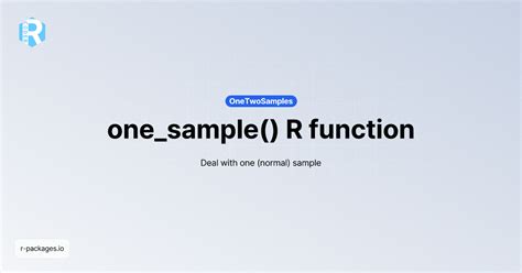 Onesample R Function From Onetwosamples R Packages