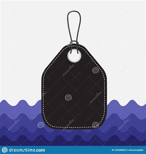 Colored Tag Vertically Positioned Rectangle Label Empty Badge Bound By String With Side Seams