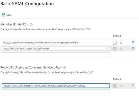 Configuring For Saml Sso For Azure Brilliant Assessments