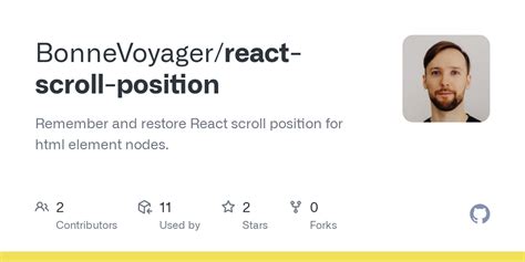 GitHub BonneVoyager React Scroll Position Remember And Restore React Scroll Position For Html