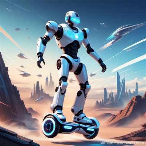 Robot On A Hoverboard Stable Diffusion Online