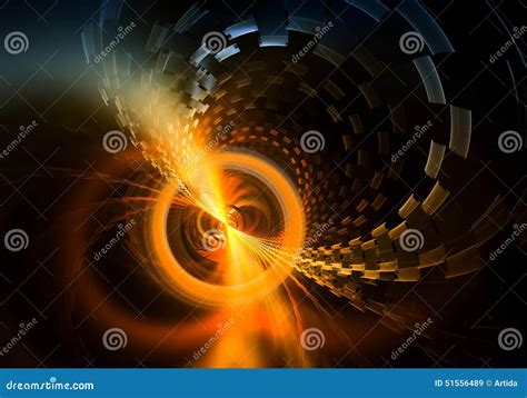 Distant Radiate Energy Sphere Emitting Smoky Rays And Particles Stock Illustration