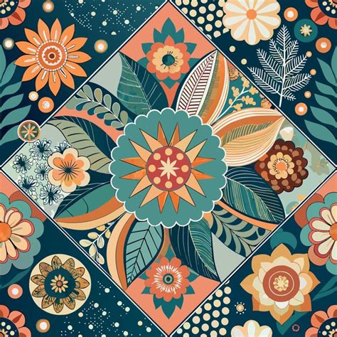 Premium Vector Vector Abstract Seamless Patchwork Pattern With Geometric And Floral Ornaments