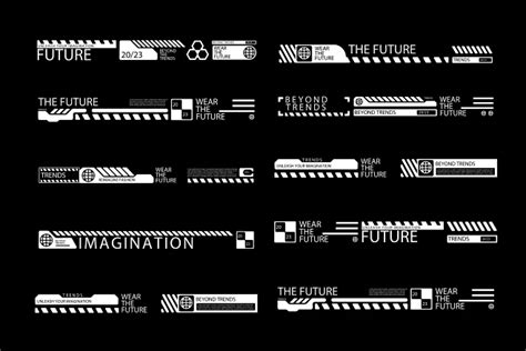 潮流赛博朋克科幻机能风hud元素装饰素材 花瓣网