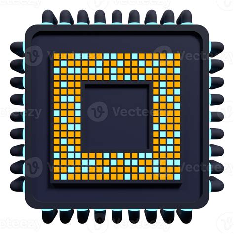 3d Artificial Intelligence Chip Concept Artificial Intelligence Concept Futuristic Microchip