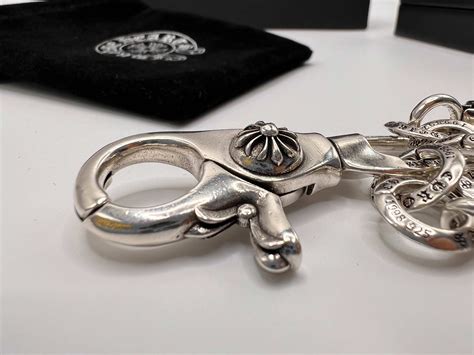 Fancy Link Key Chain With Cross And Dagger Key Ring Chrome Hearts