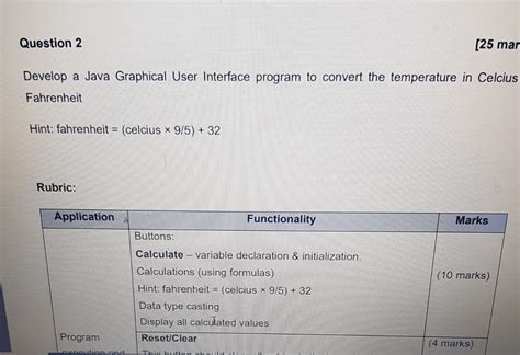 Solved Question 2develop A Java Graphical User Interface