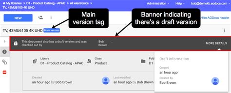 Check Out A Document Create A Draft Version Aodocs Knowledge Base