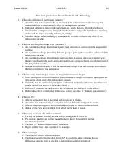 Mini Quiz On Research Methods And Methodology Course Hero