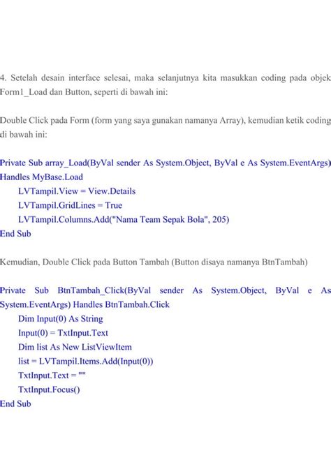 Fungsi Array Pada VB Docx