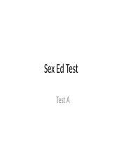 Sex Ed Post Test Pptx Sex Ed Test Test A Questions 1 5 A Clitoris B Pubic Hair C Vagina D