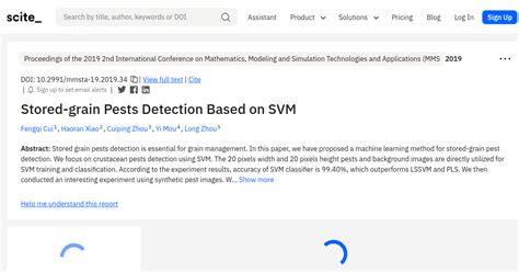Stored Grain Pests Detection Based On Svm