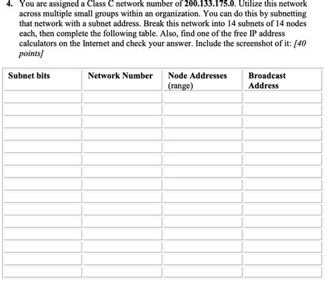 Solved 4 You Are Assigned A Class C Network Number Of