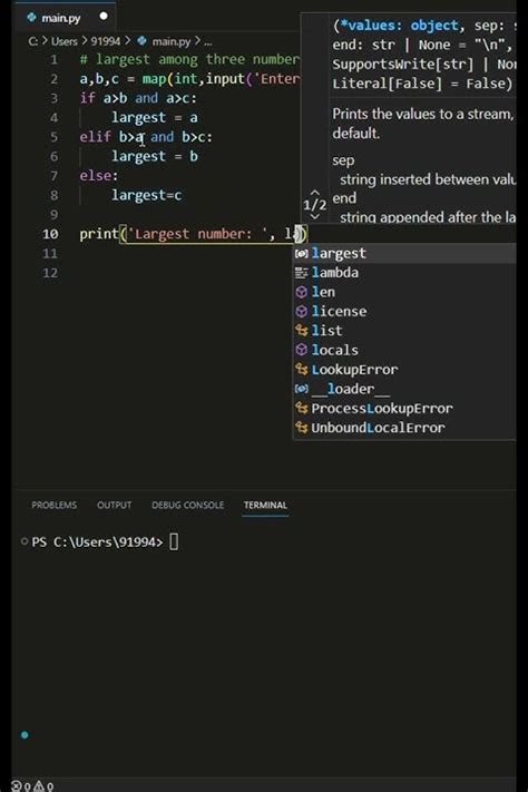 Find Maximum Of Three Numbers Python Programs Shortsfeed Shorts