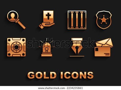 Set Flasher Siren Police Badge Envelope Stock Vector Royalty Free 2234235861 Shutterstock
