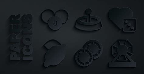 카지노 칩 게임 주사위 레몬이 있는 슬롯 머신 복권 룰렛 휠 및 볼 빙고 카드 아이콘을 설정합니다 벡터 3차원 형태에 대한 스톡 벡터 아트 및 기타 이미지 Istock