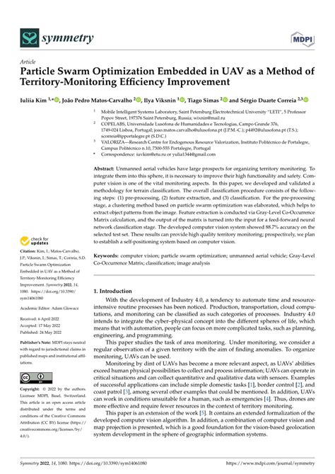 Pdf Particle Swarm Optimization Embedded In Uav As A Method Of Territory Monitoring Efficiency