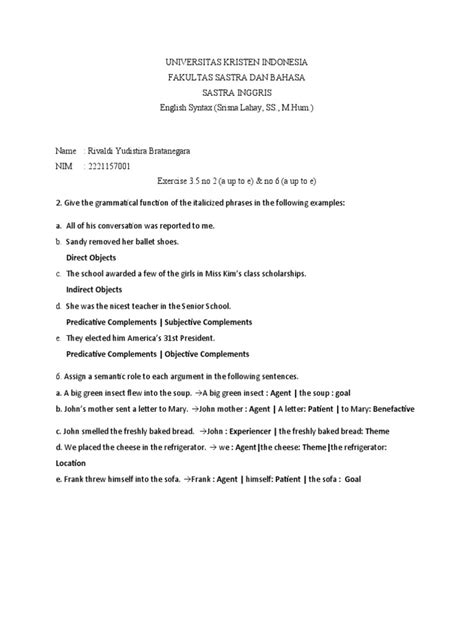 Syntax Rivaldi Yudistira B Assignment Session 6and7 Excercise 35 Pdf