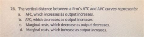 solved 26 the vertical distance between a firm s atc and