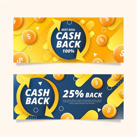 캐쉬백 배너 템플릿 무료 벡터