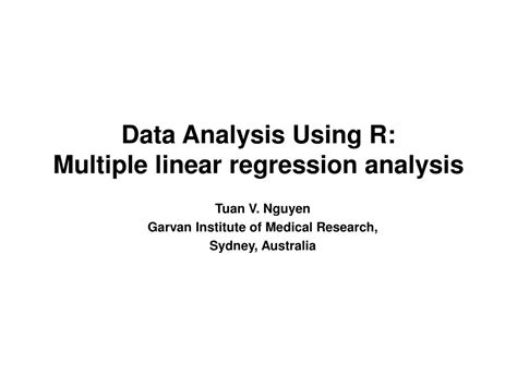 Ppt Data Analysis Using R Multiple Linear Regression Analysis