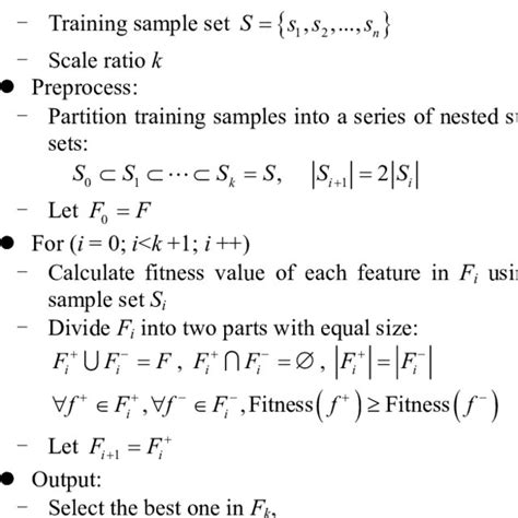 algorithm of fast feature selection in multiscaled sample space