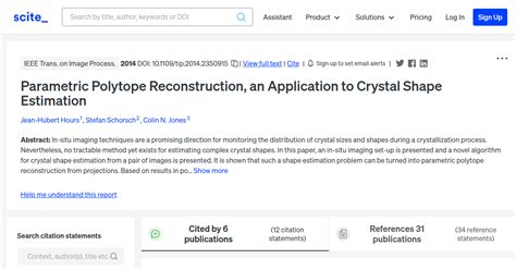 Parametric Polytope Reconstruction An Application To Crystal Shape Estimation